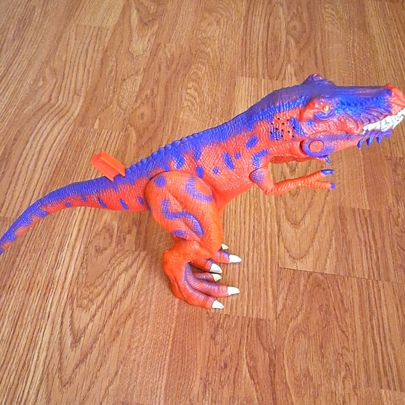 Mattel | Toys | P T Rex Mattel Roaring Dinosaur Orange Purple | Poshmark